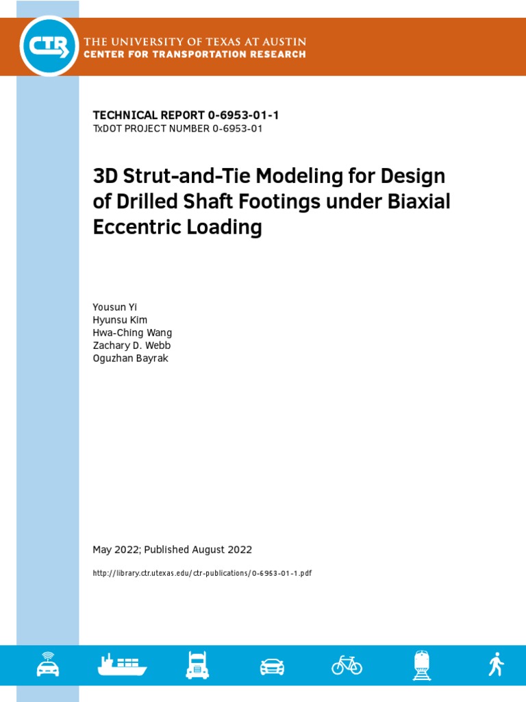 3D Strut-And-Tie Modeling For Design of Drilled Shaft Footings Under ...