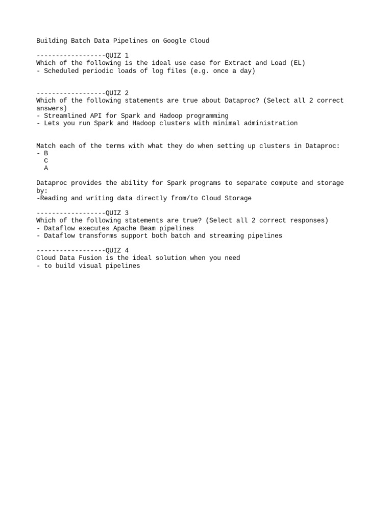 Building Batch Data Pipelines On Google Cloud | PDF | Computers