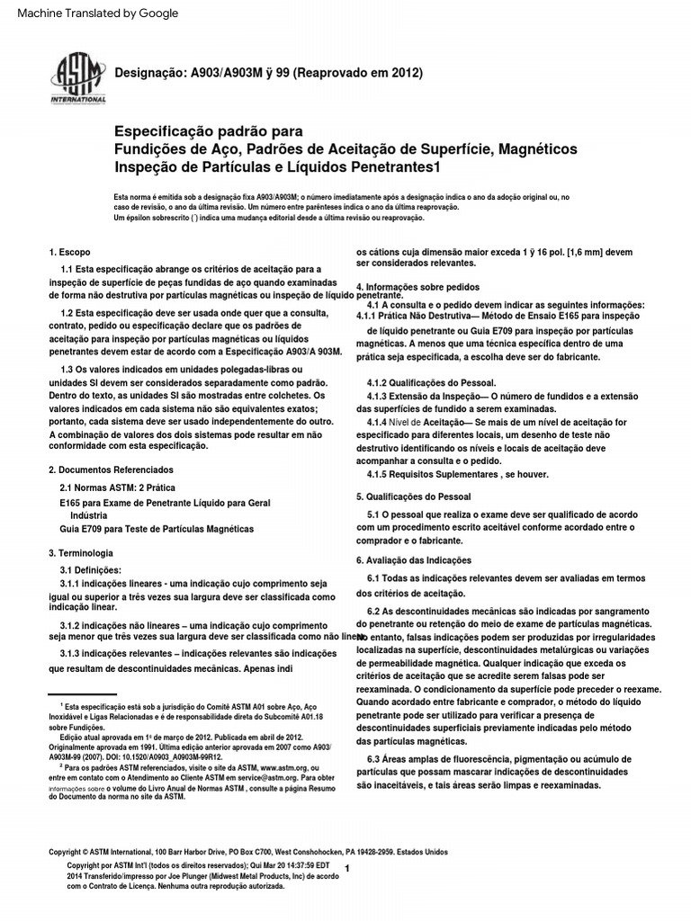 Astm A903-Port | Download grátis PDF | Magnetismo | Direitos Autorais