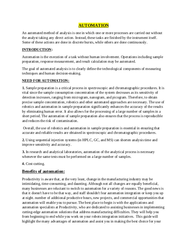 Automation Pdf Automation Physical Sciences