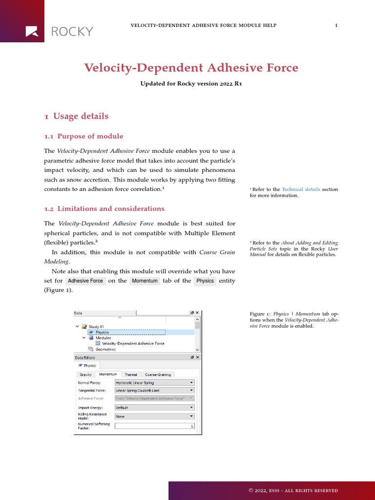 Velocity Dependent Adhesive Force | PDF | Force | Classical Mechanics