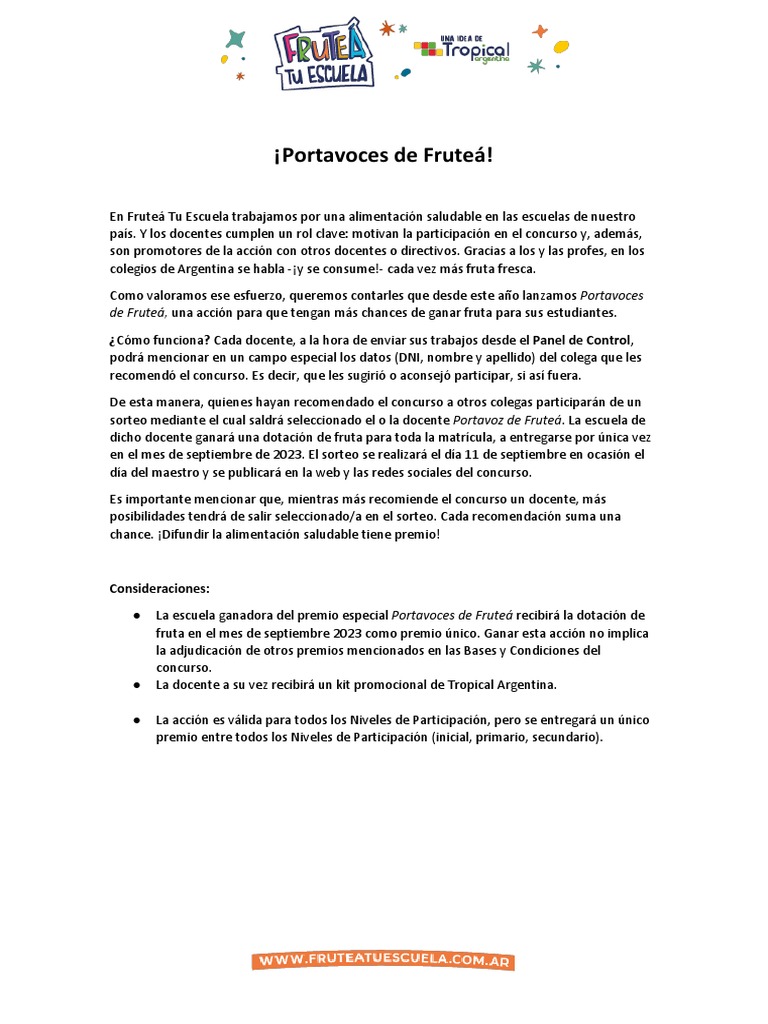 Portavoces de Frutea 2023 | PDF