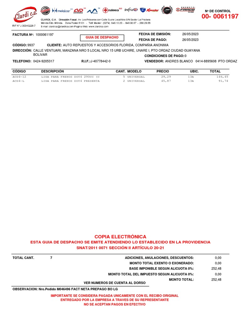 Factura Ejemplos | PDF