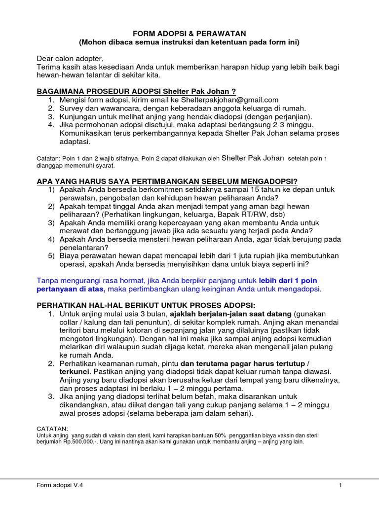 Form Adopsi SPJ-1 | PDF
