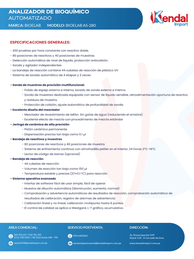 Analizador de Bioquimica Automatizado Bioelab As 280 4 | PDF | Informática
