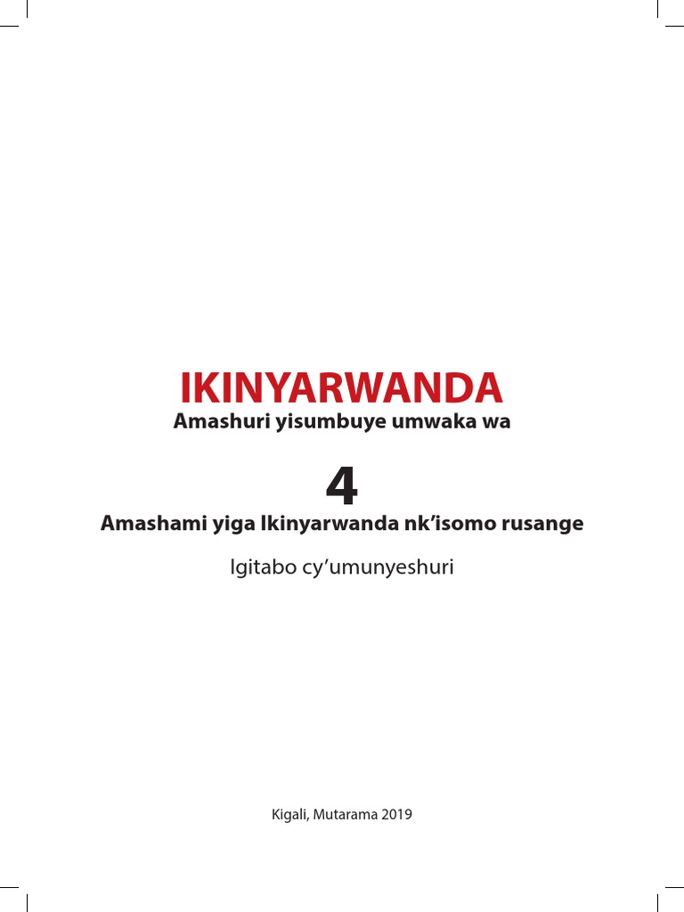 Kinyarwanda S4 SB | PDF | Languages | Foreign Language Studies