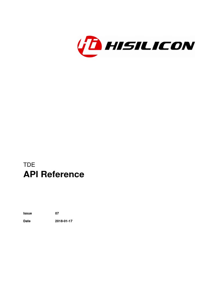 TDE API Reference | PDF | Proprietary Software | Parameter (Computer Programming)
