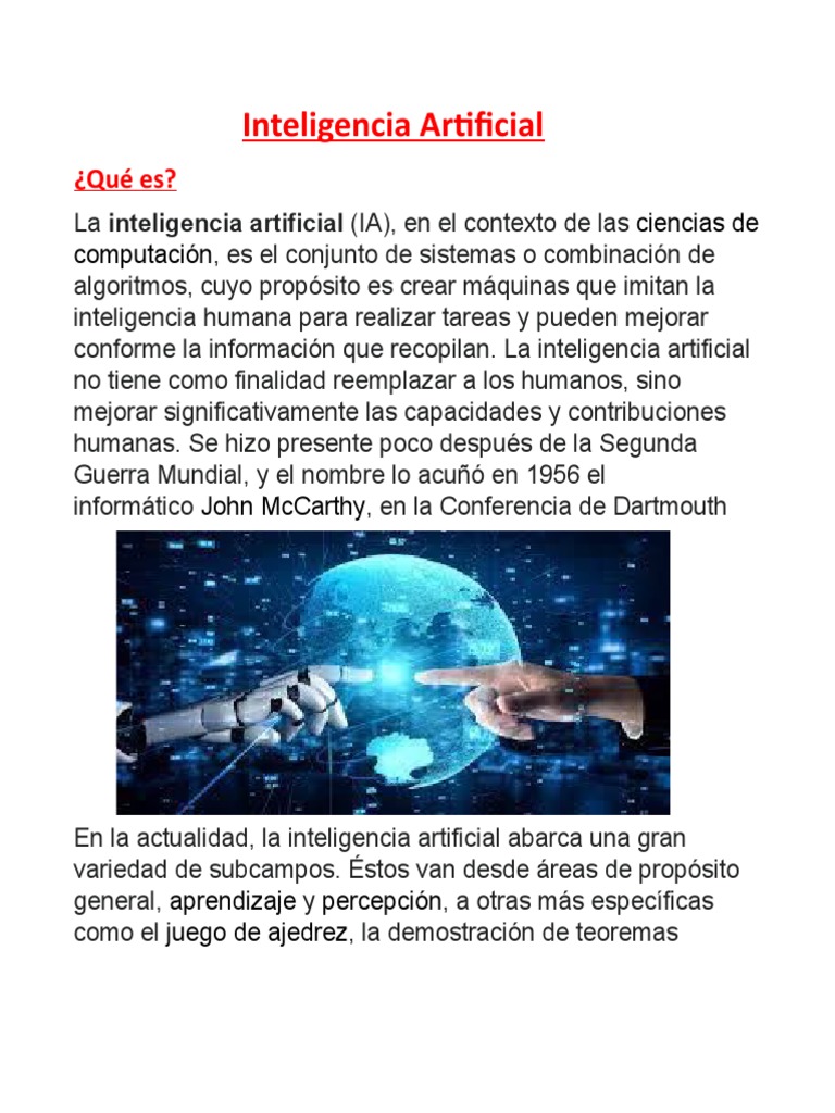 Inteligencia Artificial | PDF | Inteligencia artificial | Inteligencia (IA) y semántica