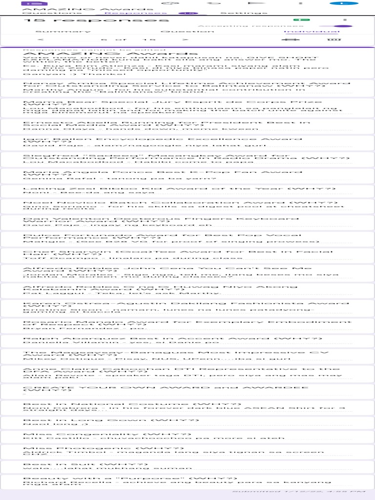 AMAZING Awards - Google Forms | PDF | Sports & Recreation