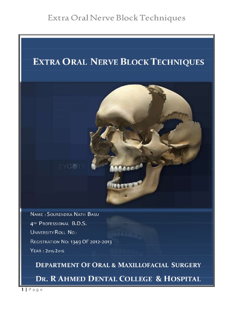 Extraoral Nerve Block Techniques | PDF
