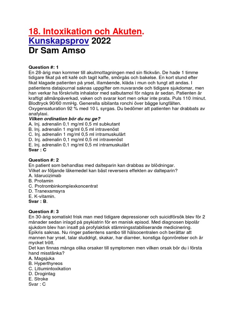 Intoxikation och Akuten 2022 (1) | PDF