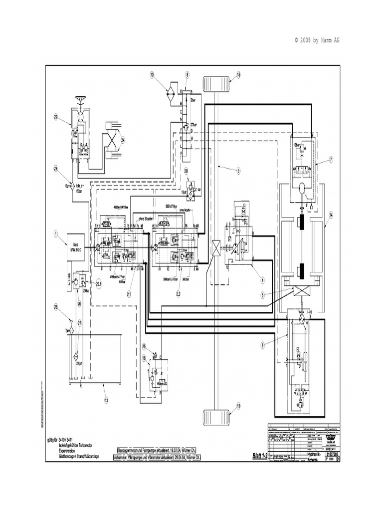 Diagrama Hidráulico ROLO HAMM 3410 - 3411 | PDF