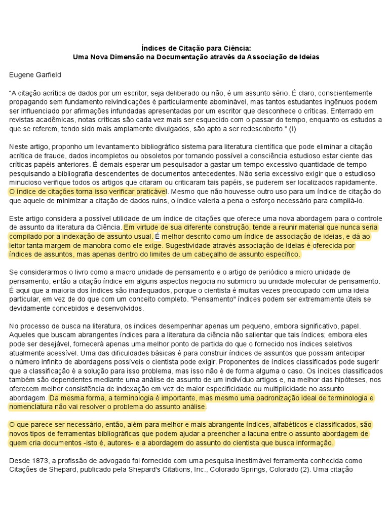 0010 - GARFIELD - Citation Indexes For Science A New Dimension in ...