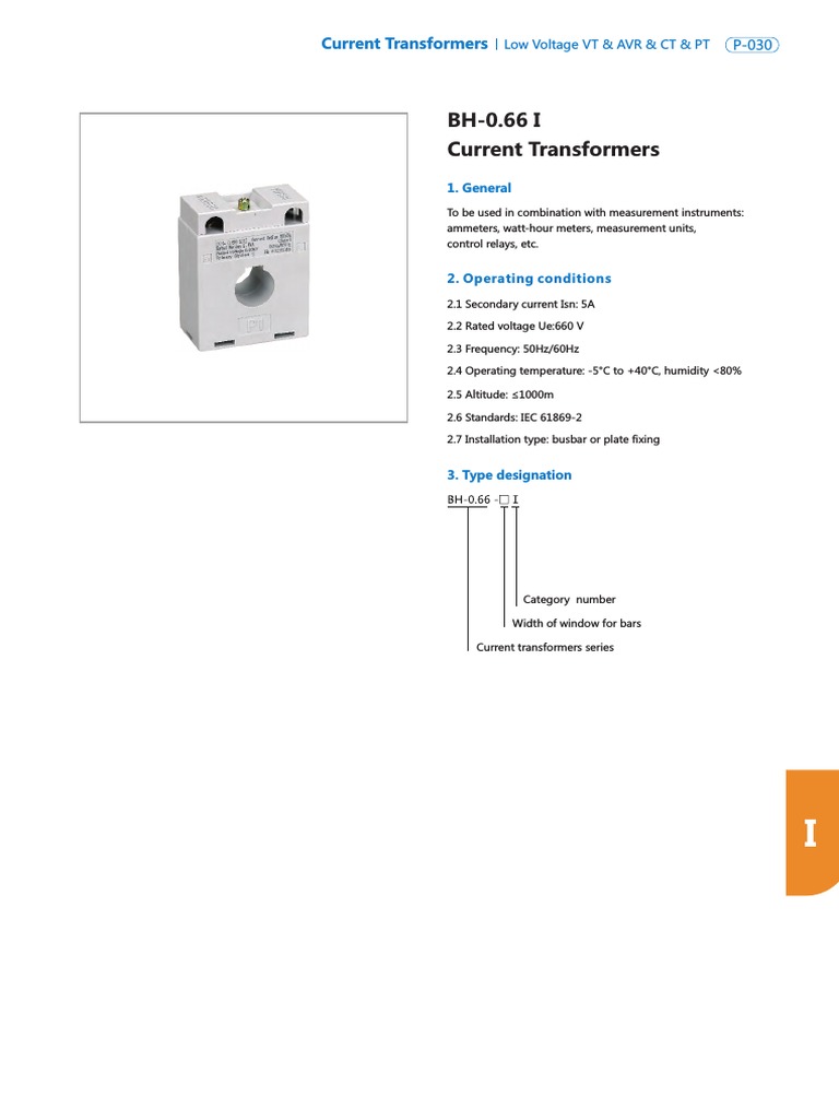 BH-0.66 I Current Transformers | PDF | Electrical Components | Electrical Engineering