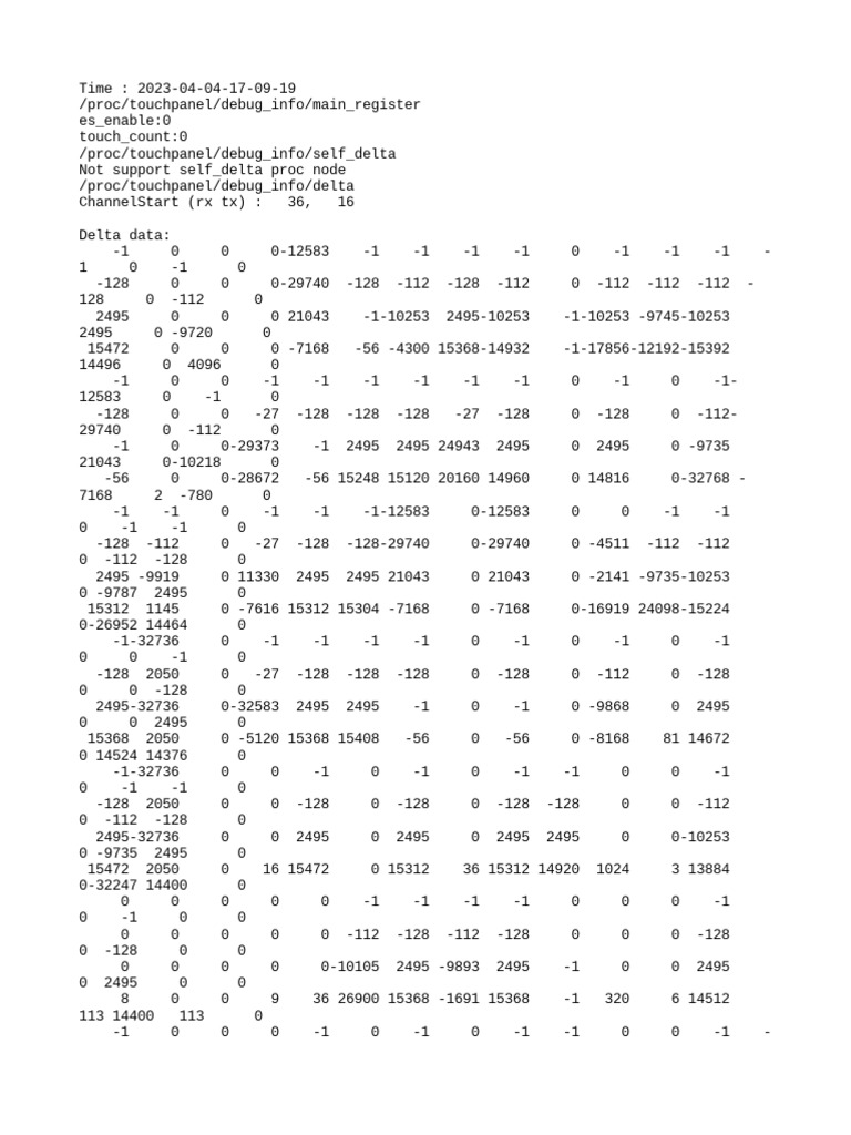 Touchpanel Debug Info Report | PDF | Home & Garden | Computers