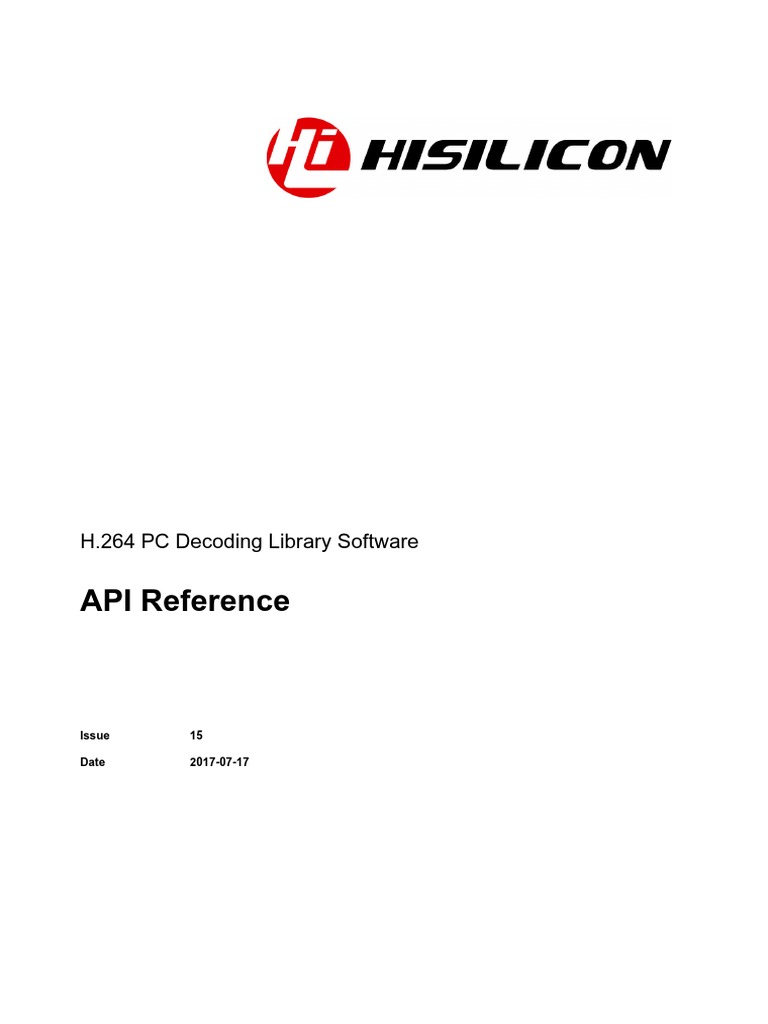H.264 PC Decoding Library Software API Reference | Download Free PDF ... H.264 PC Decoding Library Software API Reference | Download Free PDF ...