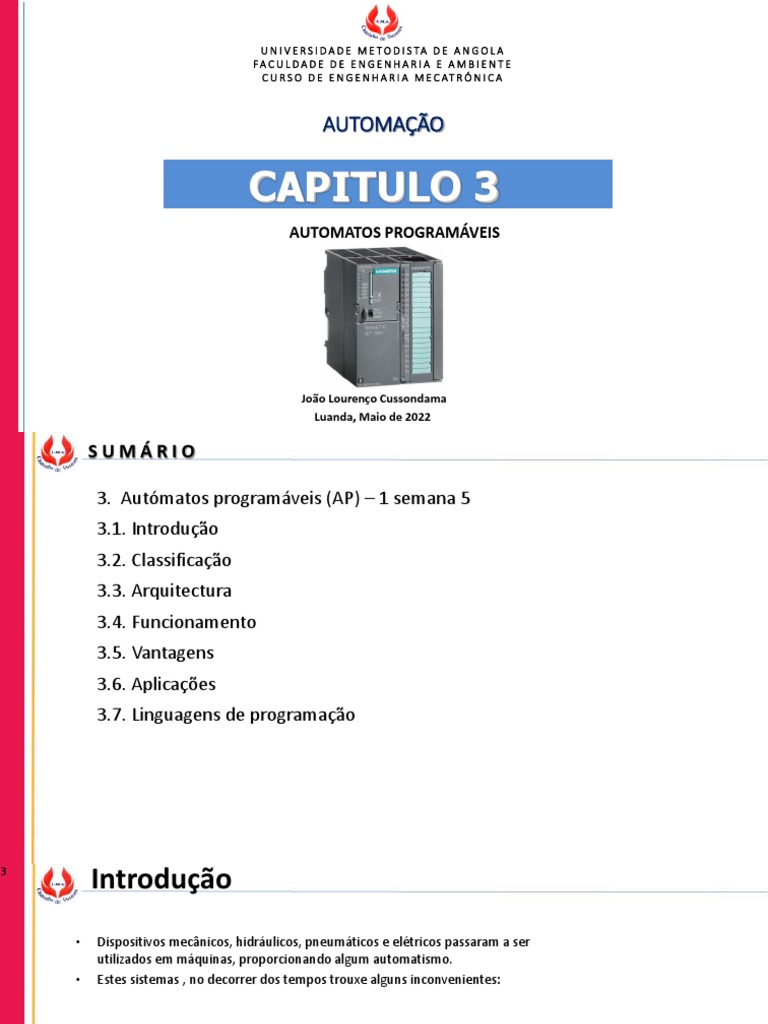 Capítulo 3 - Autómatos Programáveis | PDF | Controlador lógico ...