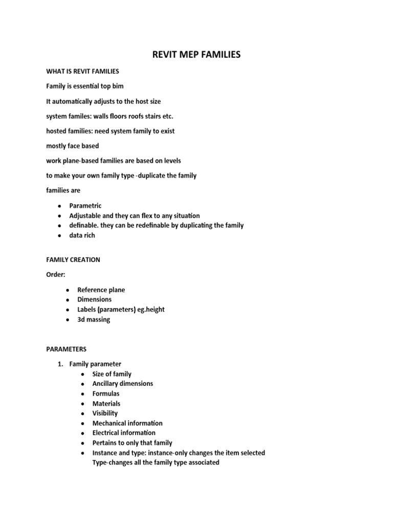 REVIT MEP FAMILIES | PDF
