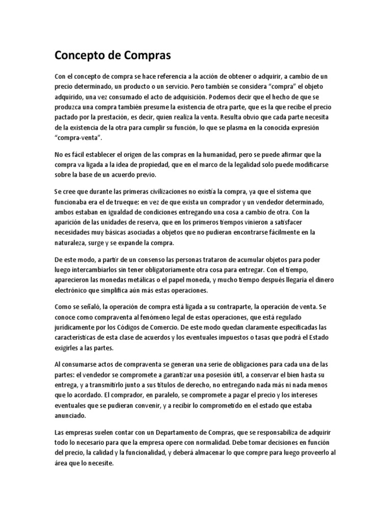 Concepto de Compras | PDF | Economias