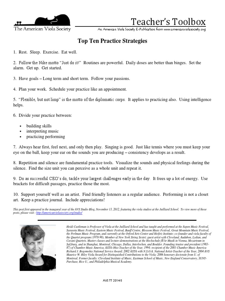 AVS TT 2014 - 5 - Castleman - Top 10 Practice Strategies | PDF