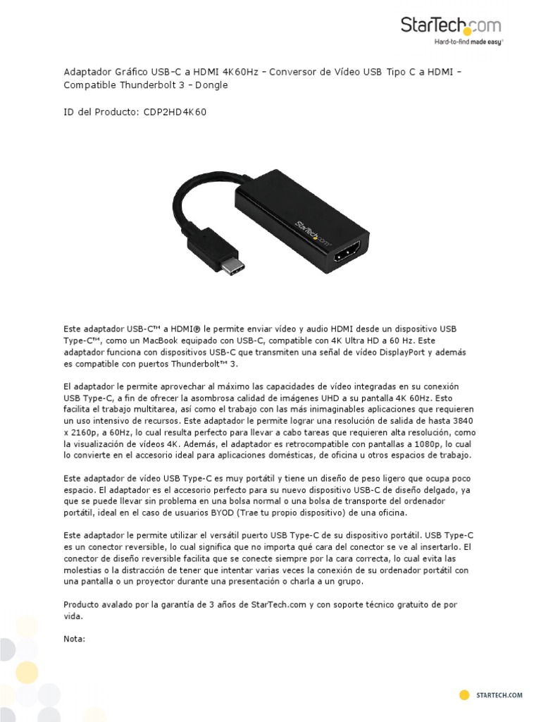 Cdp2hd4k60 Datasheet Es | PDF | USB | Hdmi