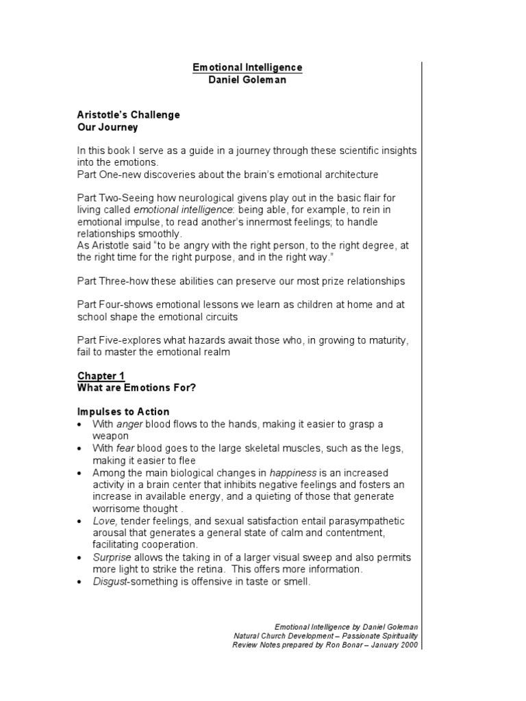 Emotional Intelligence Insights From Daniel Goleman S Book Pdf