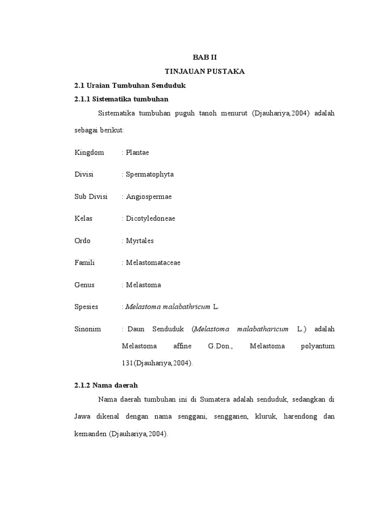 Tumbuhan Senduduk dan Khasiatnya | PDF | Sains & Matematika