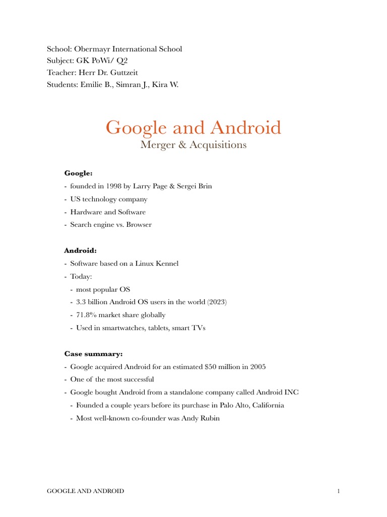 Q2 - PoWi GK - Google and Android Handout - Simran, Emilie, Kira | PDF ... Q2 - PoWi GK - Google and Android Handout - Simran, Emilie, Kira | PDF ...