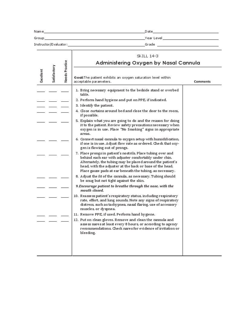 Oxygenation - Administering Oxygen by Nasal Cannula and Mask | PDF ...