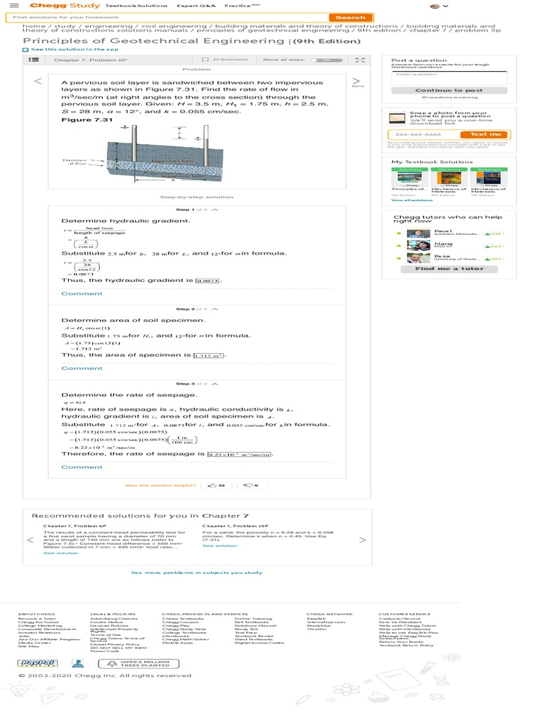 Solved A Pervious Soil Layer Is Sandwiched Between Two Impervi... | PDF ...
