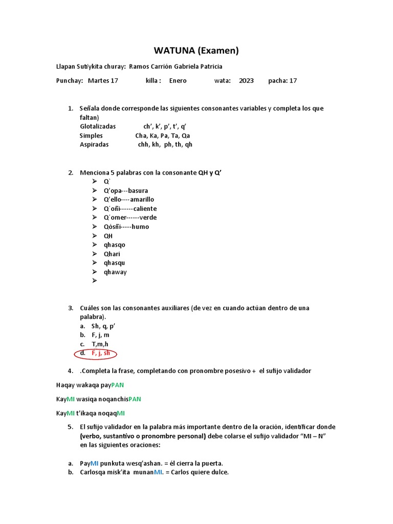 Examen Primero | PDF | Idiomas | Estudios de idiomas extranjeros