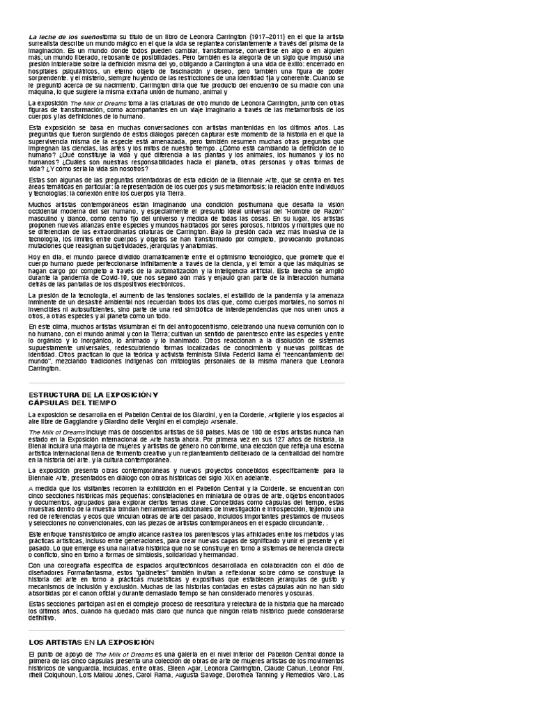 Biennale Arte 2022 - Statement by Cecilia Alemani | PDF | Filosofía | Historia