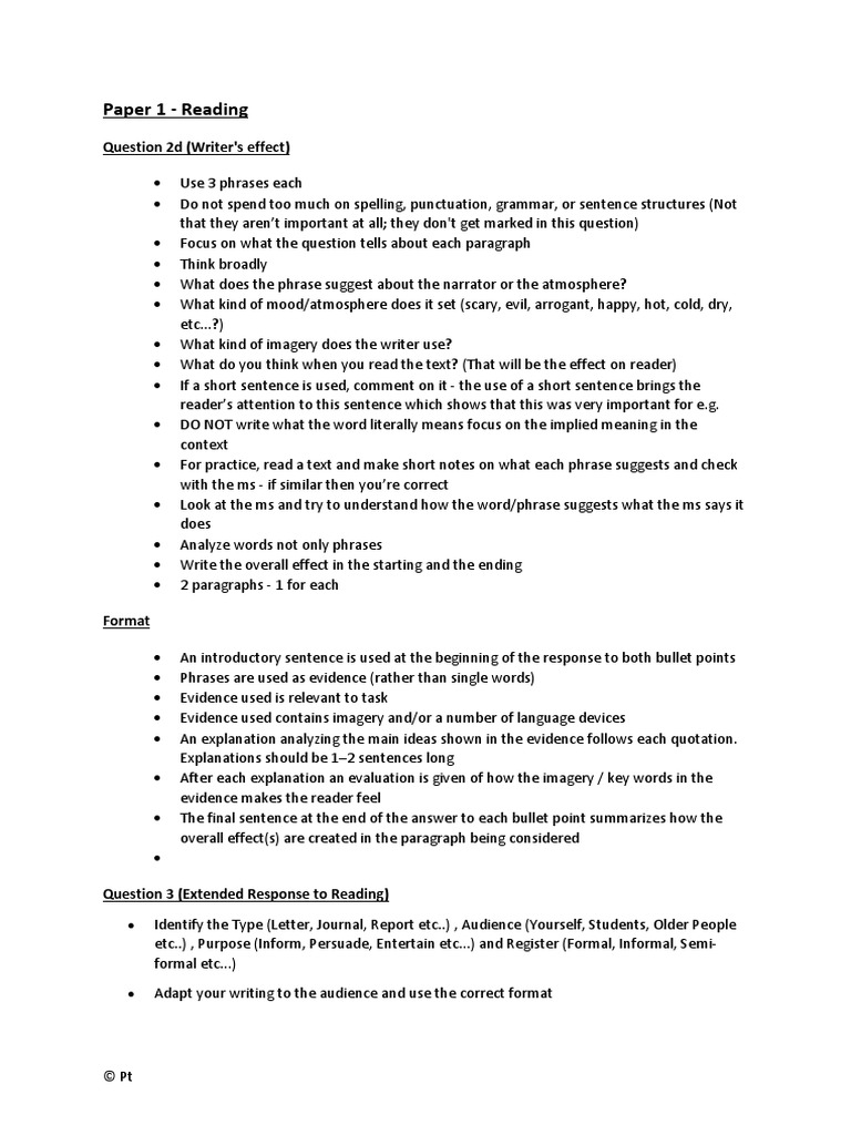 Tips For Igcse English Language Pdf Phrase Rhetoric