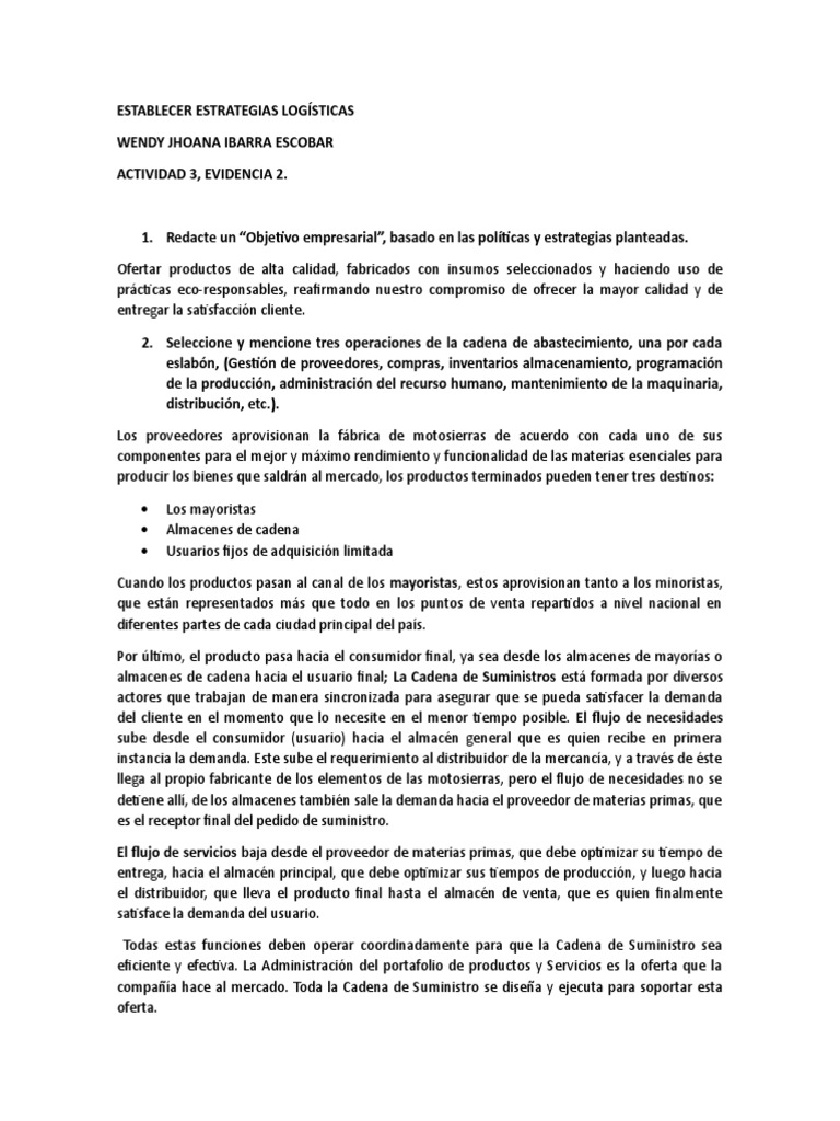 ACTIVIDAD 3. Evidencia 2 | PDF | Calidad (comercial) | Economias