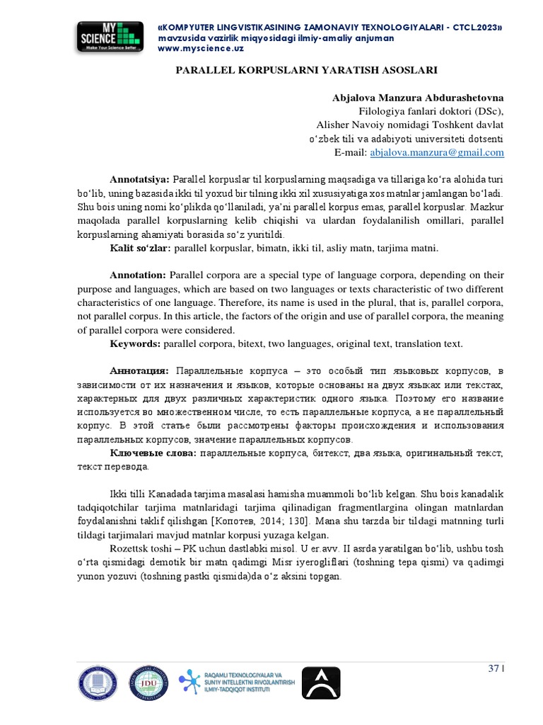 Parallel Corpora Creation Basics | PDF | Psycholinguistics | Sociolinguistics