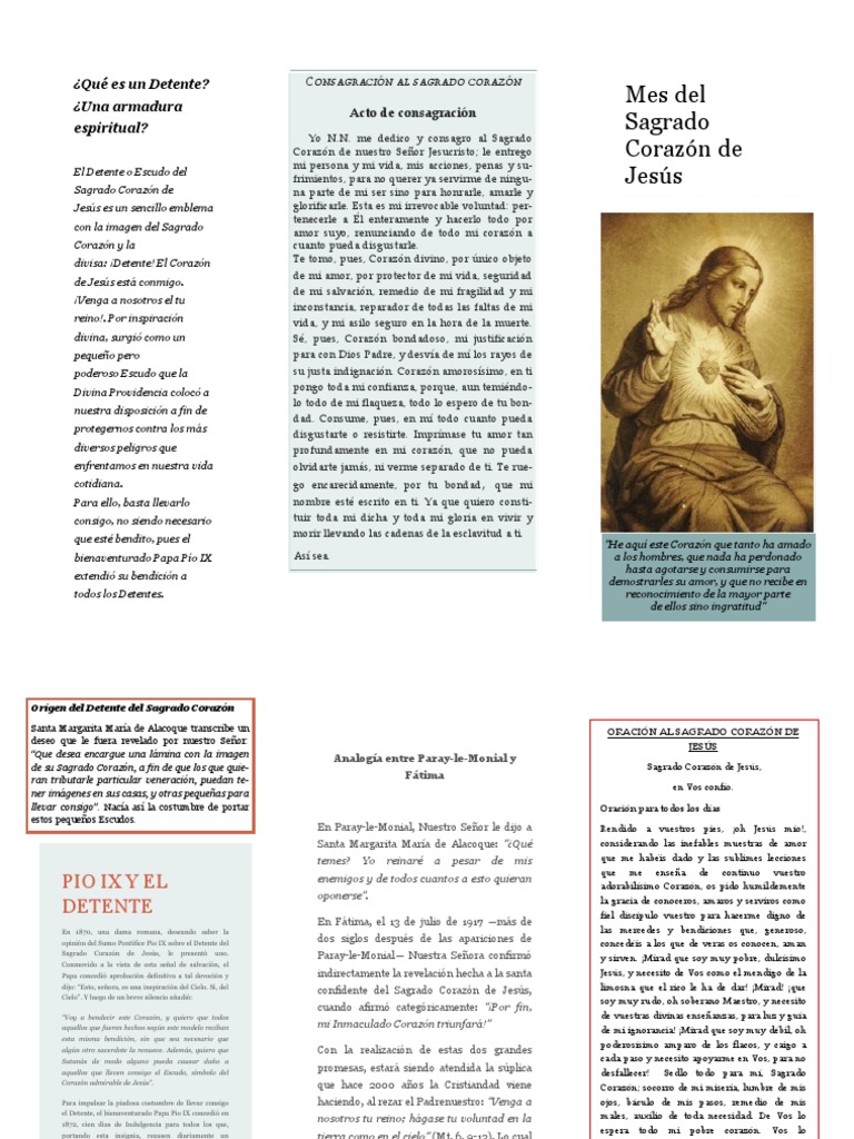 Triptico Sagrado Corazon de Jesus | PDF | orador del Señor | Oración