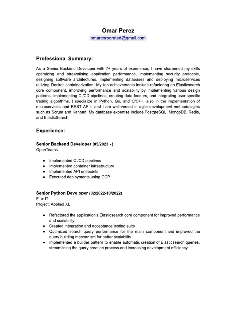 Curriculum Omar Perez | PDF
