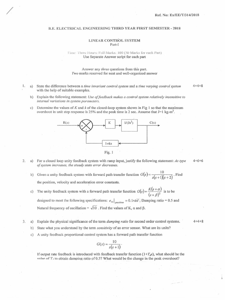 Linear Control System 2017 | PDF