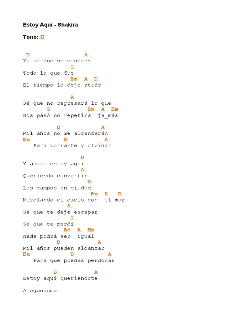 Estoy Aqui - Acordes | PDF