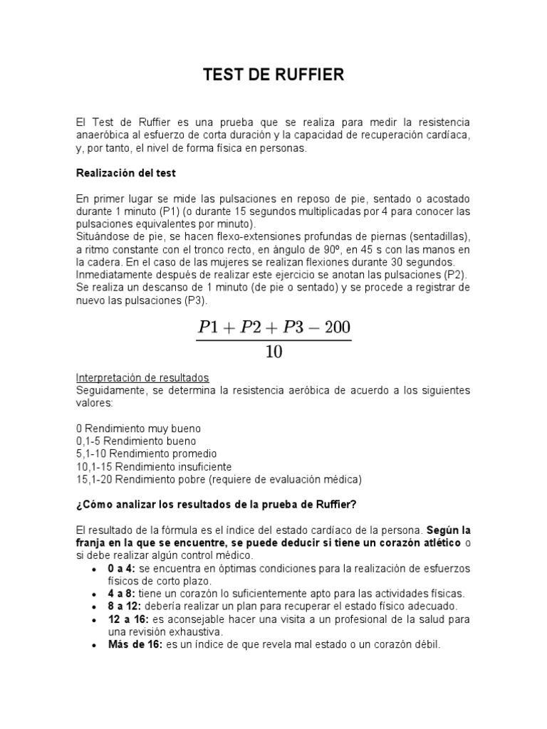 TEST DE RUFFIER | PDF