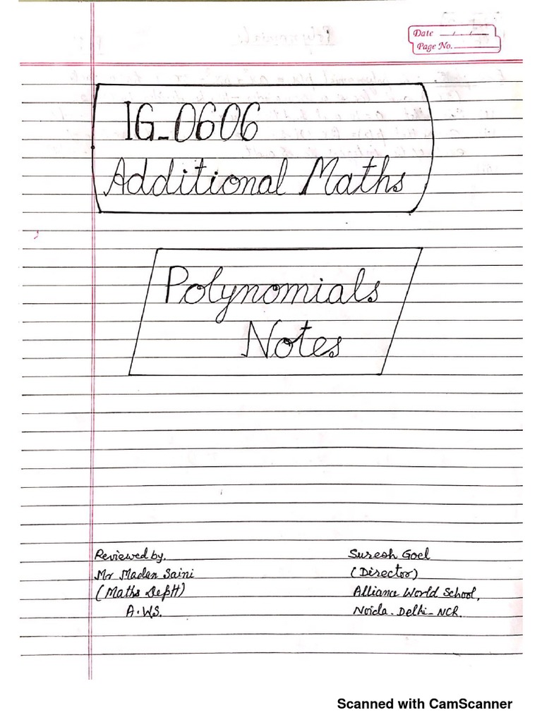 Ig 0606 Factors of Polynomials Notes | PDF
