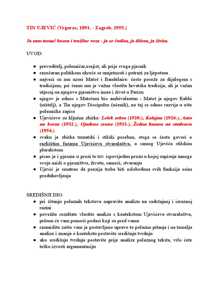 Tin Ujević | PDF