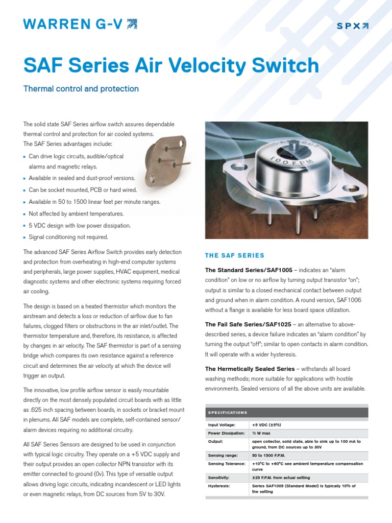SAF Series AirflowSensorsV2 | PDF | Relay | Switch