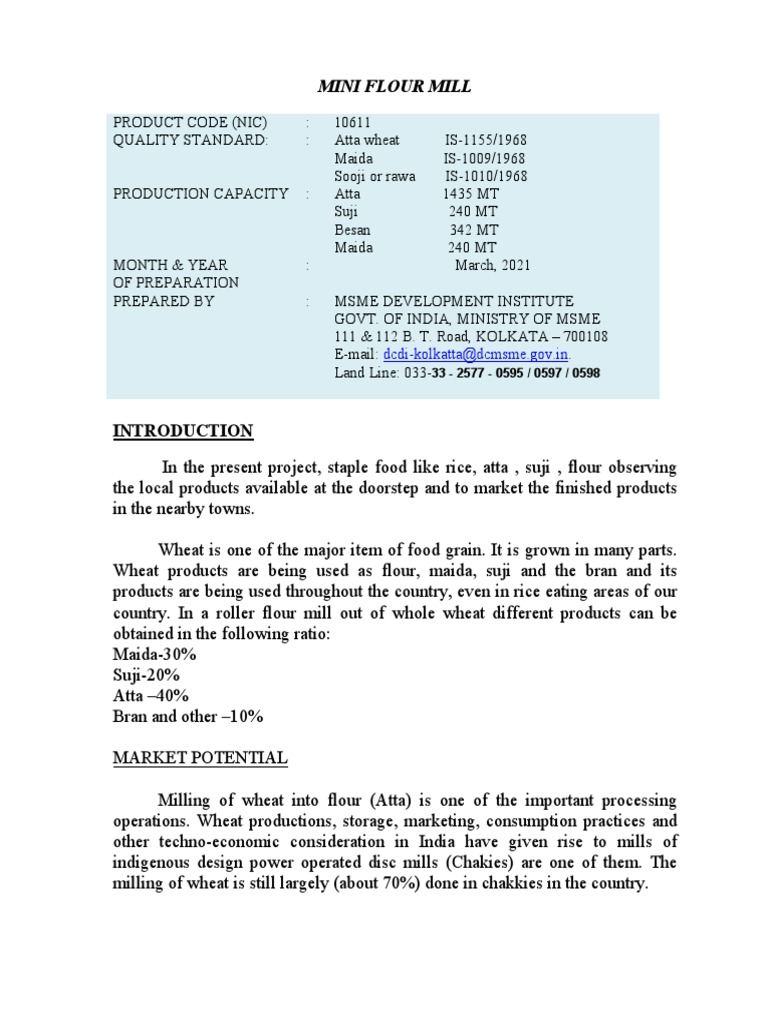 Mini Flour Mill | PDF | Wheat | Mill (Grinding)