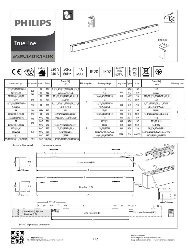 Installation Instruction Trueline Surface | PDF | Electrical ...