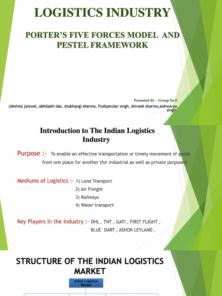 Porter's Five Forces Model and PESTEL Framework Analysis of The Logistics Industry. Logistics ...