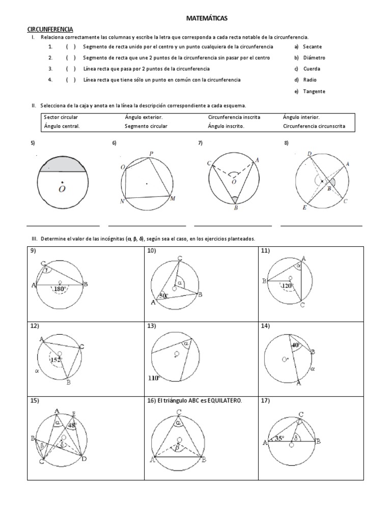 Rectas Notables en la Circunferencia | PDF