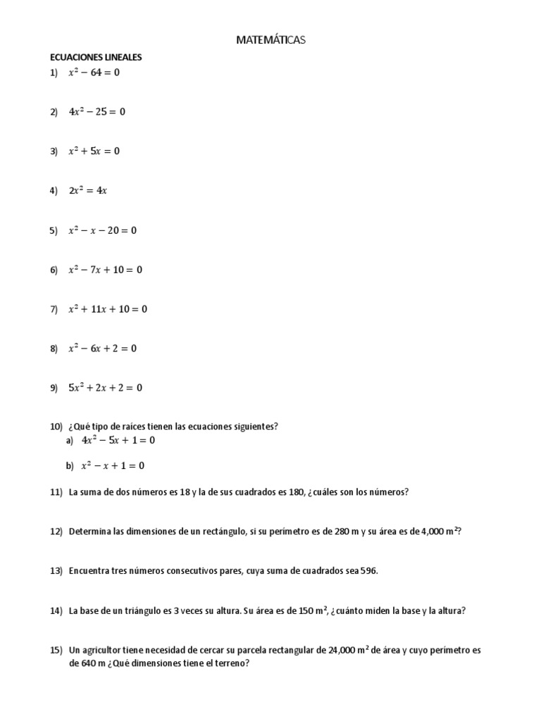 Ejercicios_4.3 Ecuaciones Cuadráticas | PDF