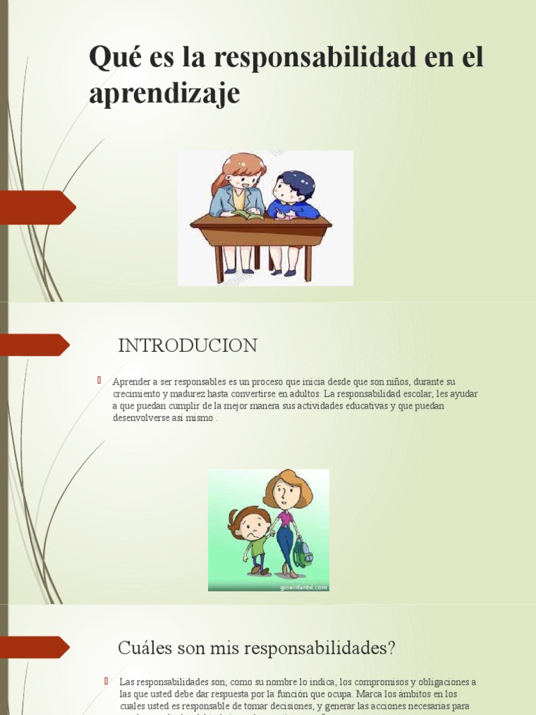 Responsabilidad en el aprendizaje escolar | PDF