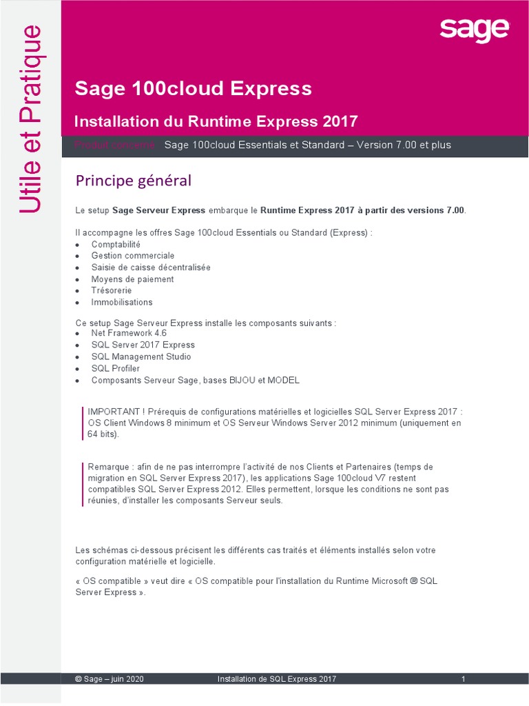 FT - Sage 100c Express - Installation 2017 - v7 Et Plus | PDF ...